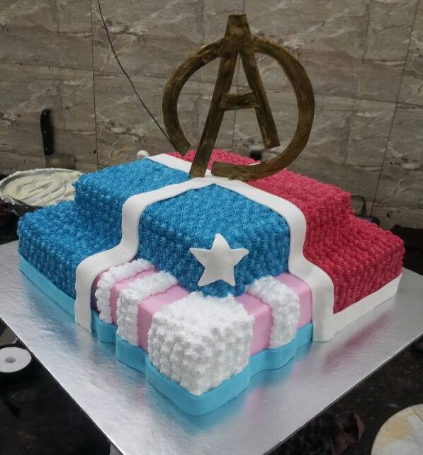 2 tier red blue (4kg) - Cake for you
