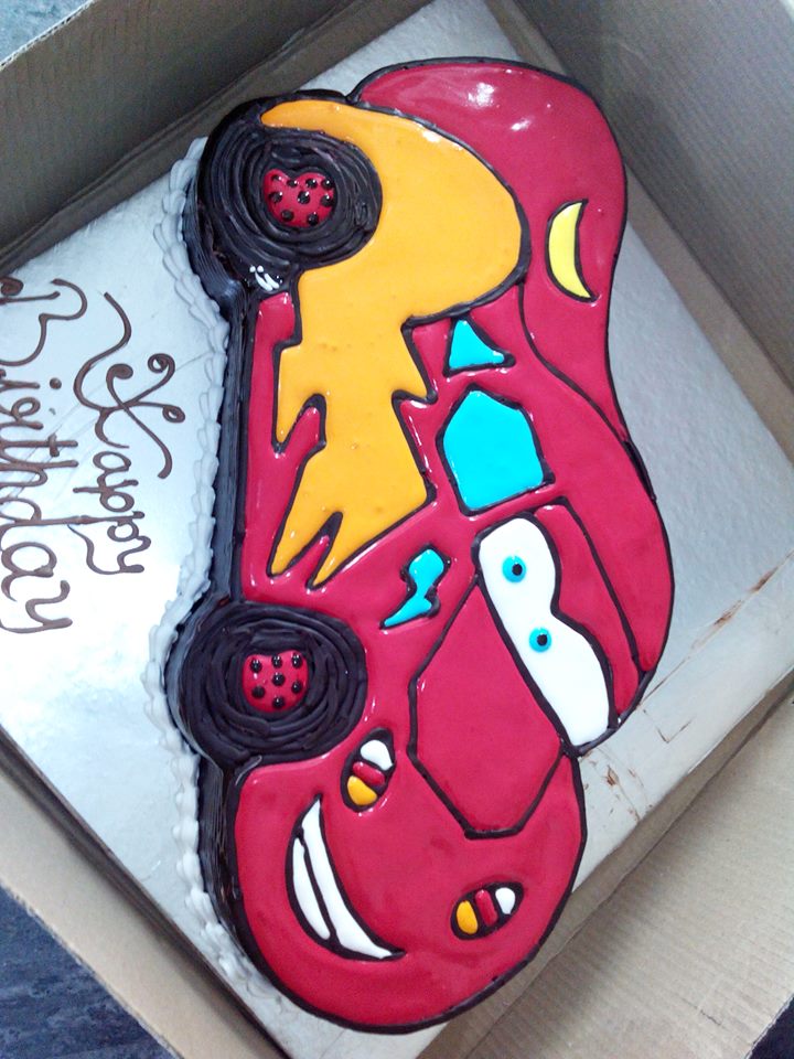 Red car drawing cake - Cake for you